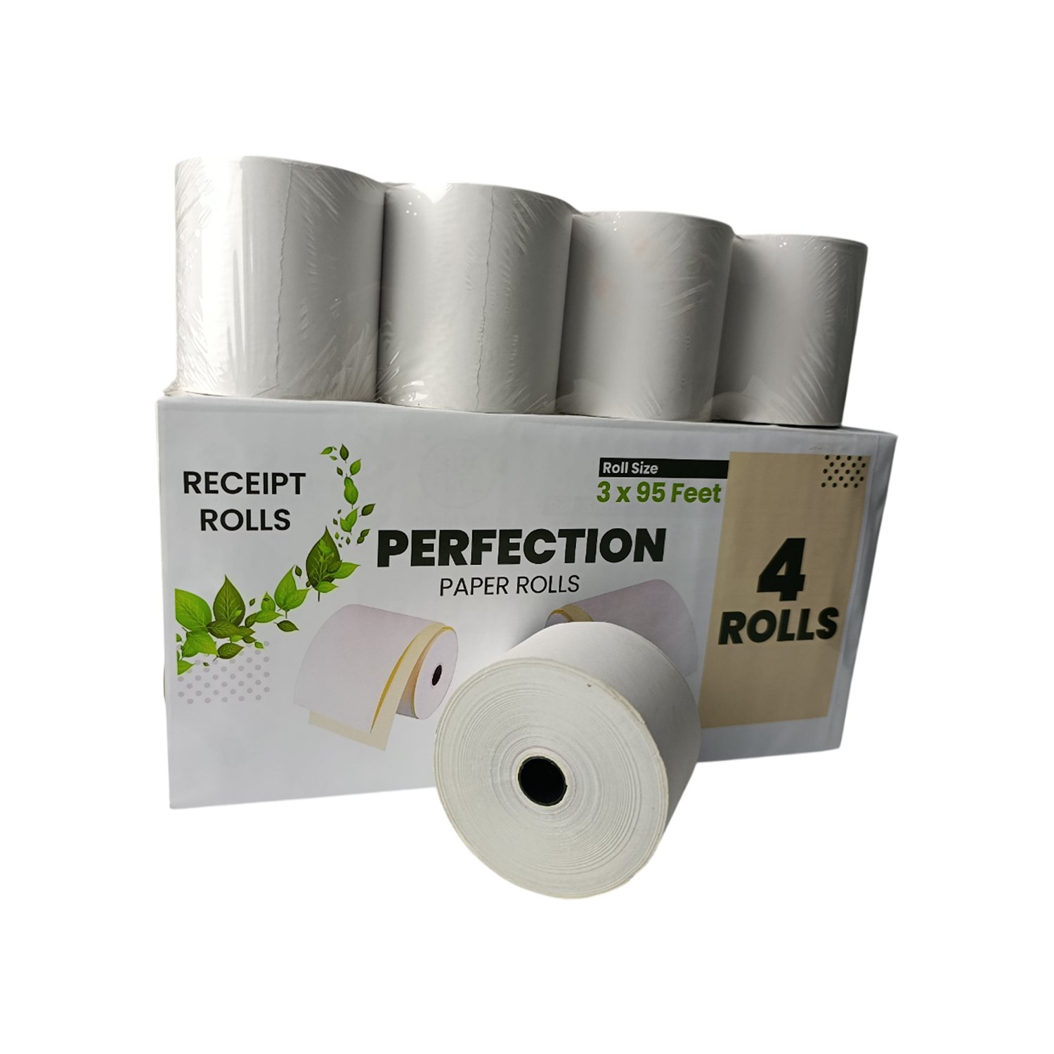 Perfection - Receipt Paper Rolls 3"x95 Feet (4 Rolls) - PM Company